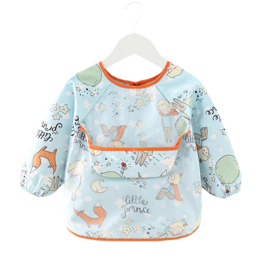 Teeny Baby Long Sleeve Apron Smock Bib - Little Prince – -Teeny Cherubs-